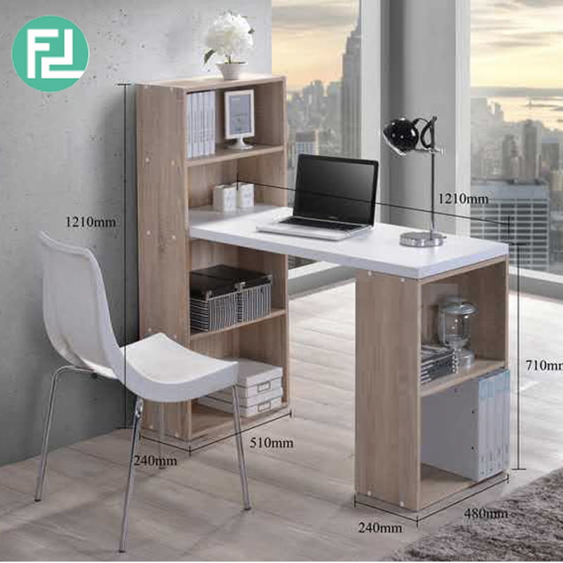VISBY 4 Feet space saver study desk with bookcase - FurnitureDirect.com.my