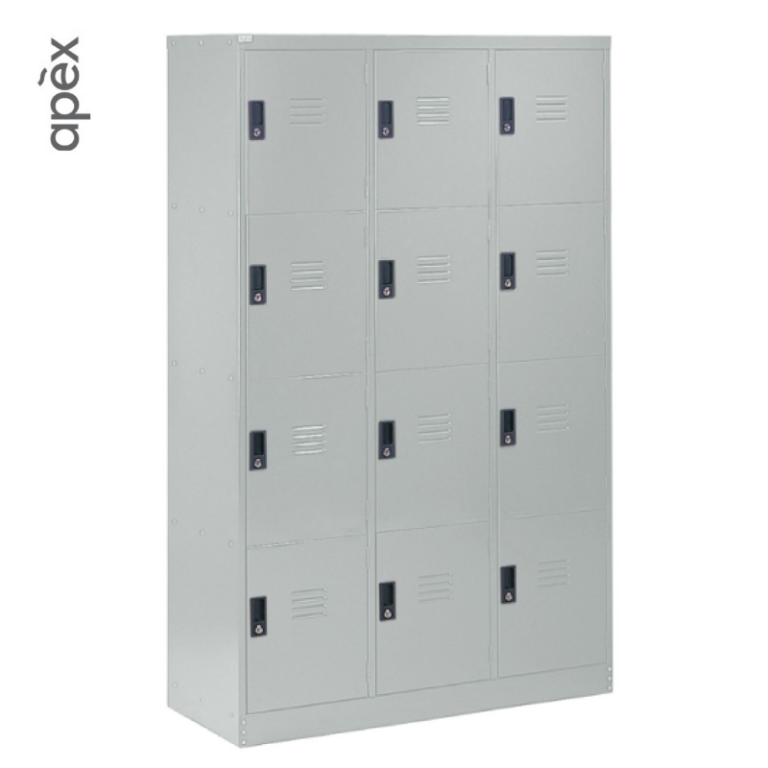 APEX 6 Compartment Metal Steel Locker With Key Lock-Light Grey ...