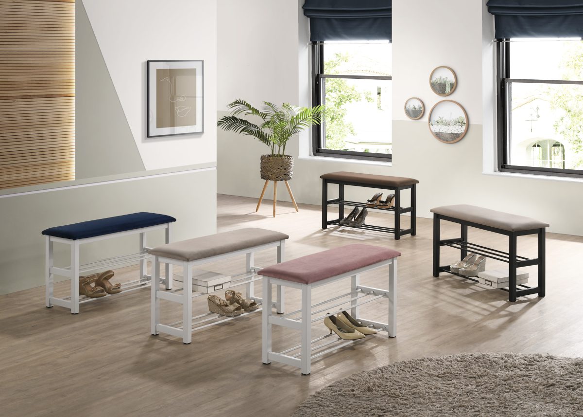 YUKI 80CM 2 Tier Storage Shoe Bench-5 Colors - FurnitureDirect.com.my
