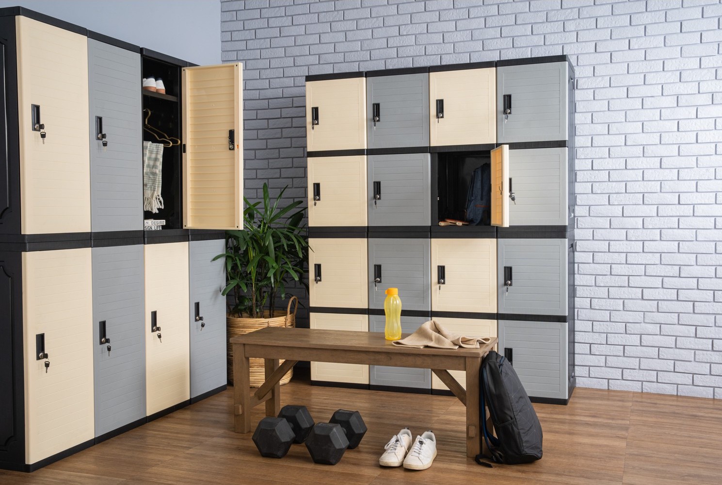 OPTIMUS 1 Tier Plastic Wardrobe Locker With Key Lock-Grey ...