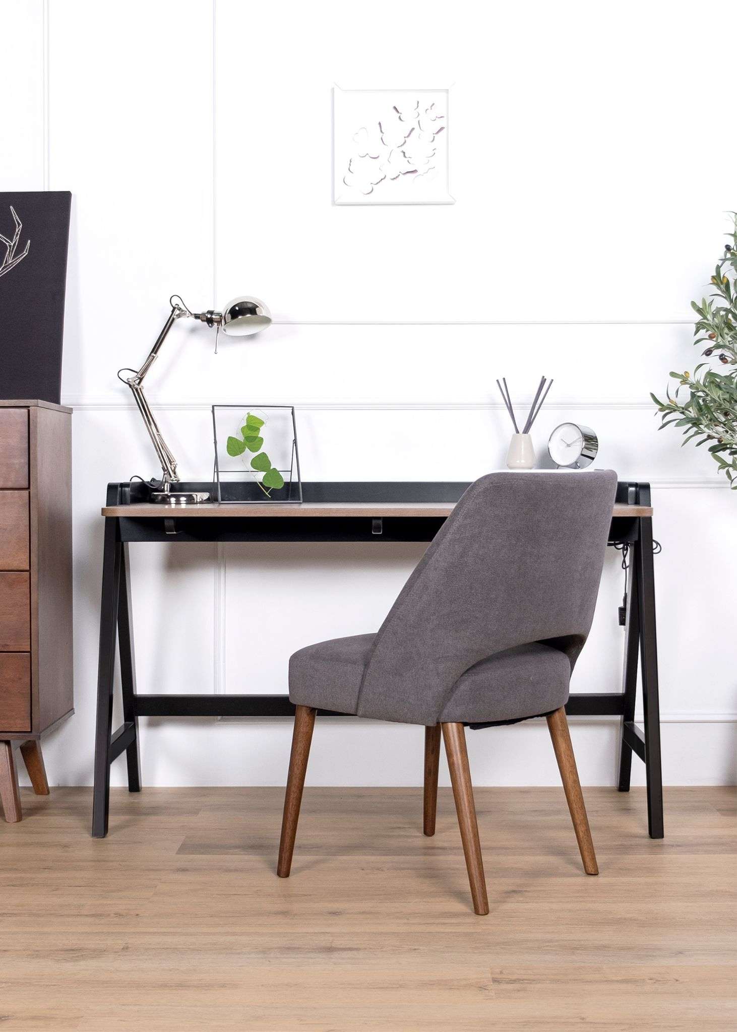 ADELINE 120cm Writing Desk With USB Charging Port-Black ...