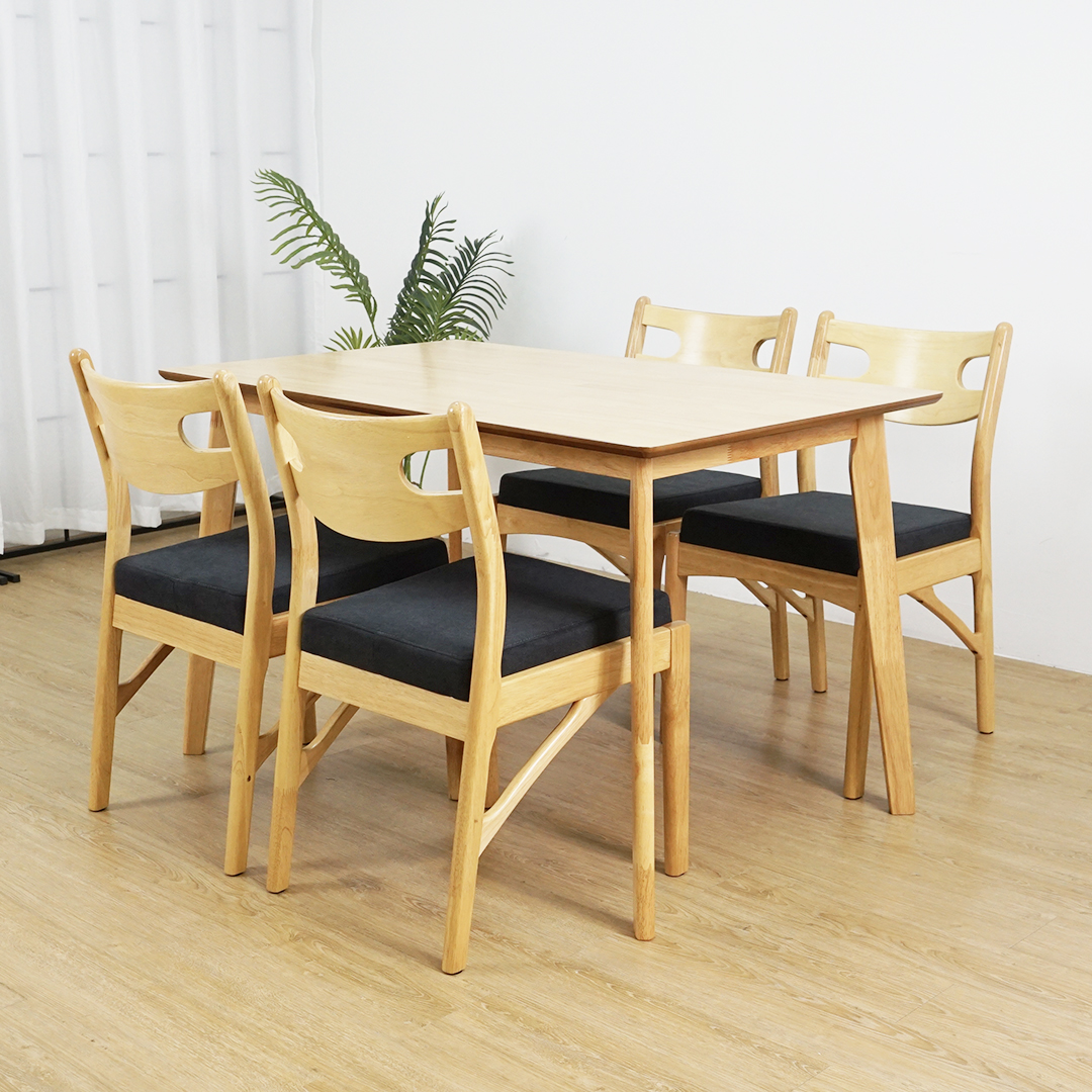 CRIST 4 Seater Compact Dining Set-Natural - FurnitureDirect.com.my